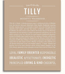 Tilly Personalized Name Meaning Art Prints – Name Stories