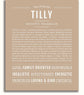Tilly Personalized Name Meaning Art Prints – Name Stories