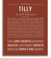 Tilly Personalized Name Meaning Art Prints – Name Stories