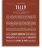 Tilly Personalized Name Meaning Art Prints – Name Stories