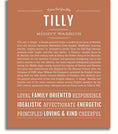 Tilly Personalized Name Meaning Art Prints – Name Stories