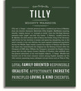 Tilly Personalized Name Meaning Art Prints – Name Stories