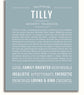Tilly Personalized Name Meaning Art Prints – Name Stories
