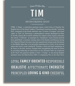 Tim | Name Art Print – Name Stories