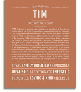 Tim | Name Art Print – Name Stories