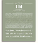 Tim Personalized Name Meaning Art Prints – Name Stories