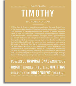 Timothy Personalized Name Meaning Art Prints – Name Stories