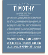 Timothy Personalized Name Meaning Art Prints – Name Stories