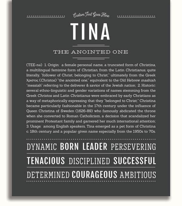Tina | Name Art Print - Personalized Custom Gifts – Name Stories
