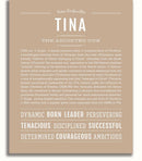 Tina Personalized Name Meaning Art Prints – Name Stories