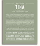 Tina Personalized Name Meaning Art Prints – Name Stories