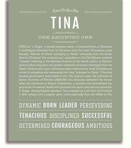 Tina Personalized Name Meaning Art Prints – Name Stories