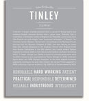 Tinley Personalized Name Meaning Art Prints – Name Stories