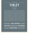 Tinley Personalized Name Meaning Art Prints – Name Stories