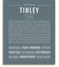 Tinley Personalized Name Meaning Art Prints – Name Stories