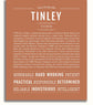 Tinley Personalized Name Meaning Art Prints – Name Stories