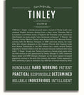Tinley Personalized Name Meaning Art Prints – Name Stories