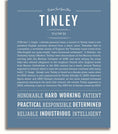 Tinley Personalized Name Meaning Art Prints – Name Stories