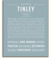 Tinley Personalized Name Meaning Art Prints – Name Stories
