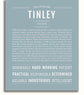 Tinley Personalized Name Meaning Art Prints – Name Stories