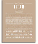 Titan Personalized Name Meaning Art Prints – Name Stories