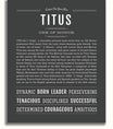 Titus Personalized Name Meaning Art Prints – Name Stories