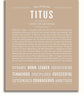 Titus Personalized Name Meaning Art Prints – Name Stories