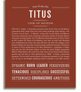 Titus Personalized Name Meaning Art Prints – Name Stories