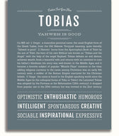 Tobias Personalized Name Meaning Art Prints – Name Stories
