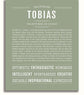Tobias Personalized Name Meaning Art Prints – Name Stories