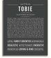 Tobie Personalized Name Meaning Art Prints – Name Stories