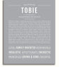 Tobie Personalized Name Meaning Art Prints – Name Stories