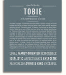 Tobie Personalized Name Meaning Art Prints – Name Stories