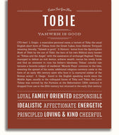 Tobie Personalized Name Meaning Art Prints – Name Stories