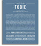 Tobie Personalized Name Meaning Art Prints – Name Stories