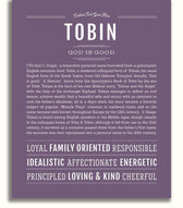 Tobin Personalized Name Meaning Art Prints – Name Stories