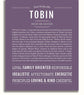 Tobin Personalized Name Meaning Art Prints – Name Stories