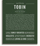 Tobin Personalized Name Meaning Art Prints – Name Stories