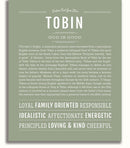 Tobin | Name Art Print – Name Stories
