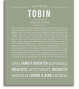 Tobin | Name Art Print – Name Stories
