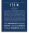 Tobin | Name Art Print – Name Stories
