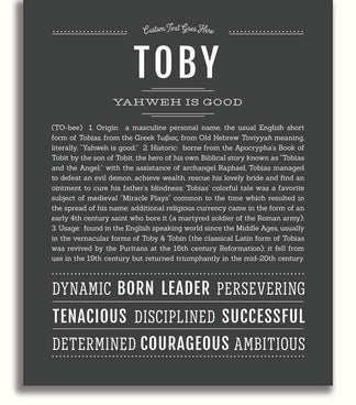 Toby | Name Art Print – Name Stories