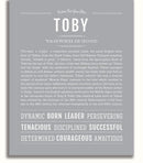 Toby Personalized Name Meaning Art Prints – Name Stories