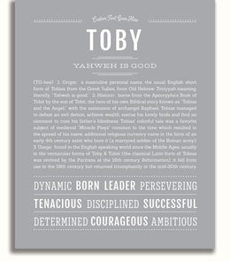 Toby | Name Art Print – Name Stories