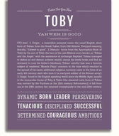 Toby Personalized Name Meaning Art Prints – Name Stories