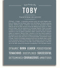 Toby Personalized Name Meaning Art Prints – Name Stories