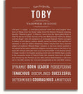 Toby Personalized Name Meaning Art Prints – Name Stories
