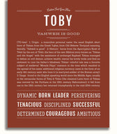 Toby Personalized Name Meaning Art Prints – Name Stories