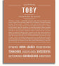 Toby Personalized Name Meaning Art Prints – Name Stories