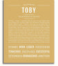 Toby Personalized Name Meaning Art Prints – Name Stories